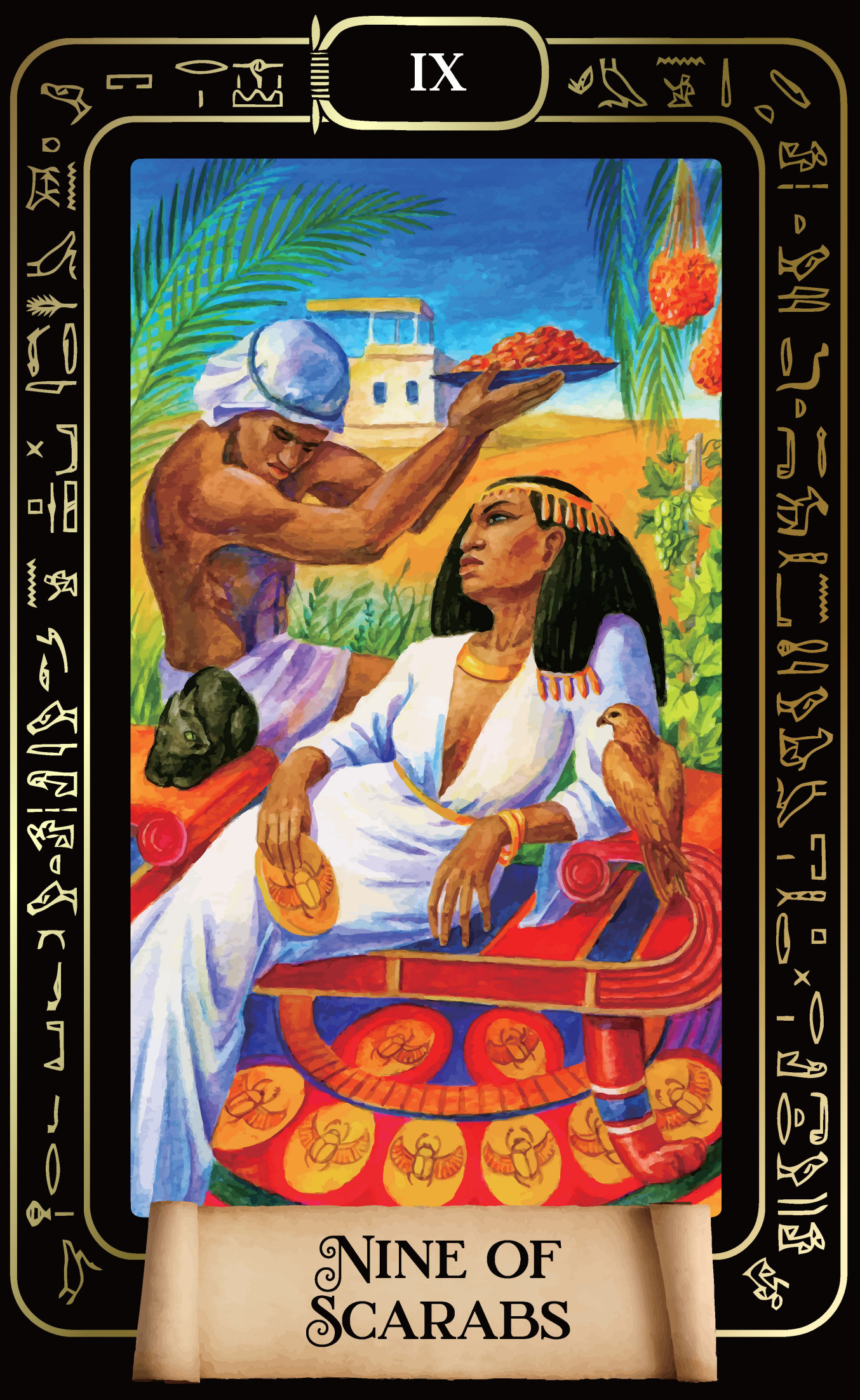 Nine Of Scarabs The Kemetic Tarot Online Nine Of Scarabs The Kemetic Tarot Online